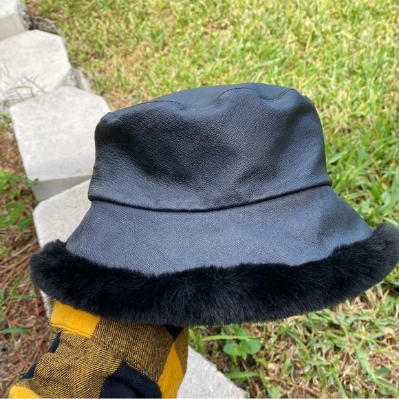 Wilsons Leather | Accessories | Black Leather Bucket Hat Wilsons ...